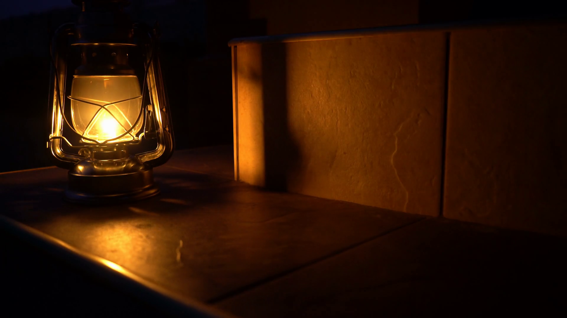 An Ancient Kerosene Lamp Stands On Steps Of Stock Footage SBV-315502271 ...