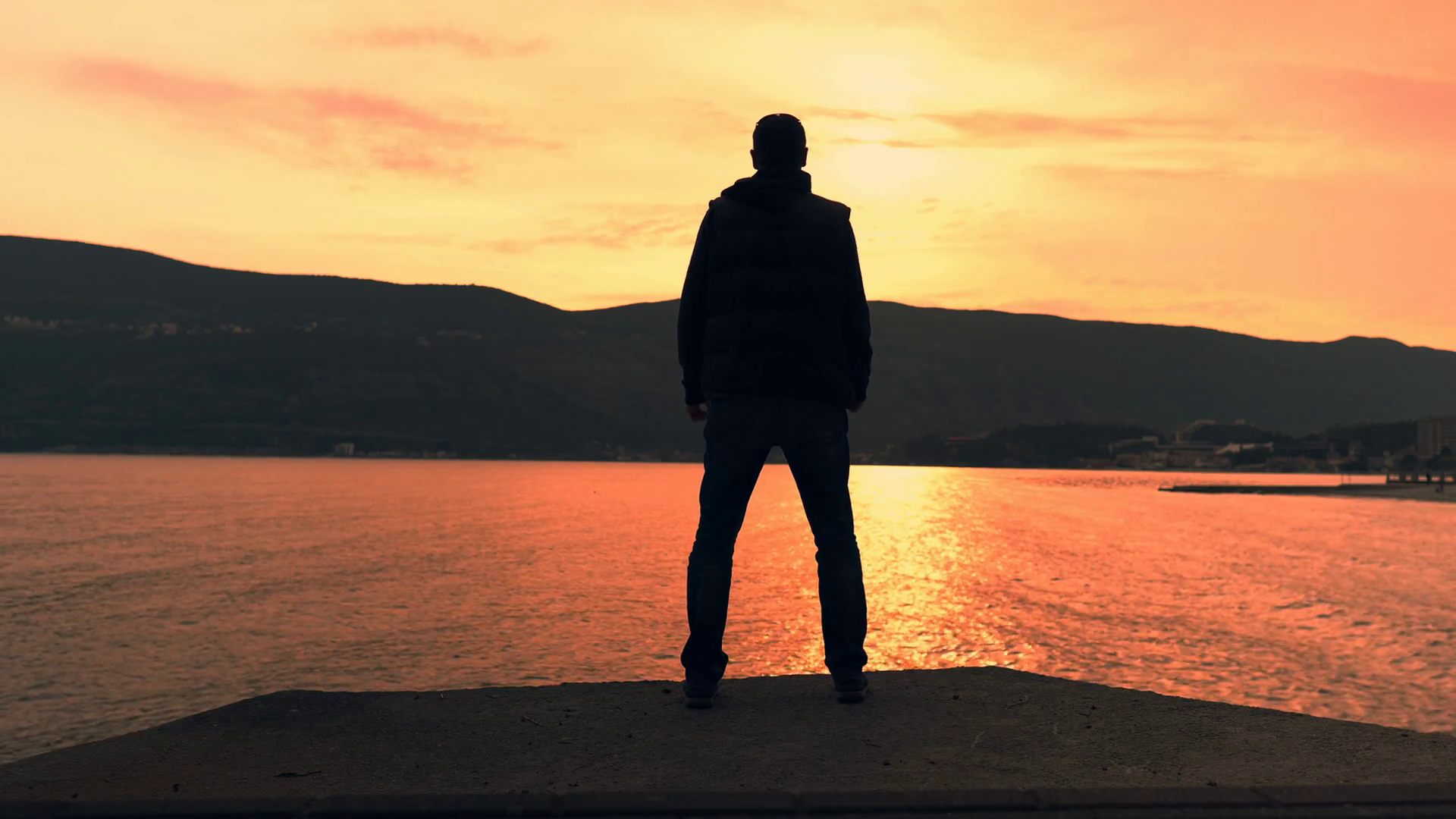 Silhouette Of Man Celebrating Success On Stock Footage SBV-338847386 ...