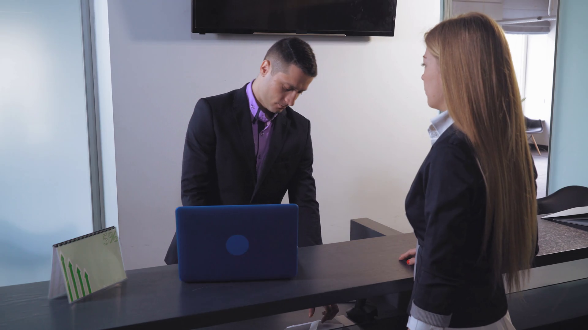 Bank Employee Assisting New Client Woman Stock Footage SBV-314291427 ...