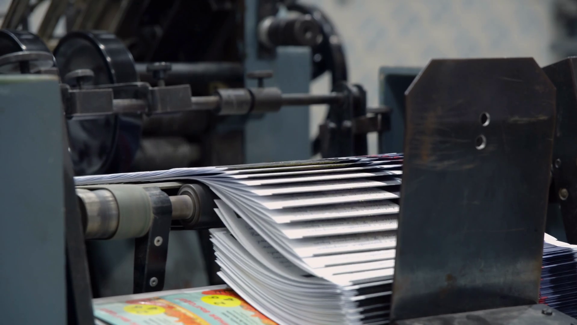 Close Up Conveyor Print House Magazine Press Stock Footage SBV ...