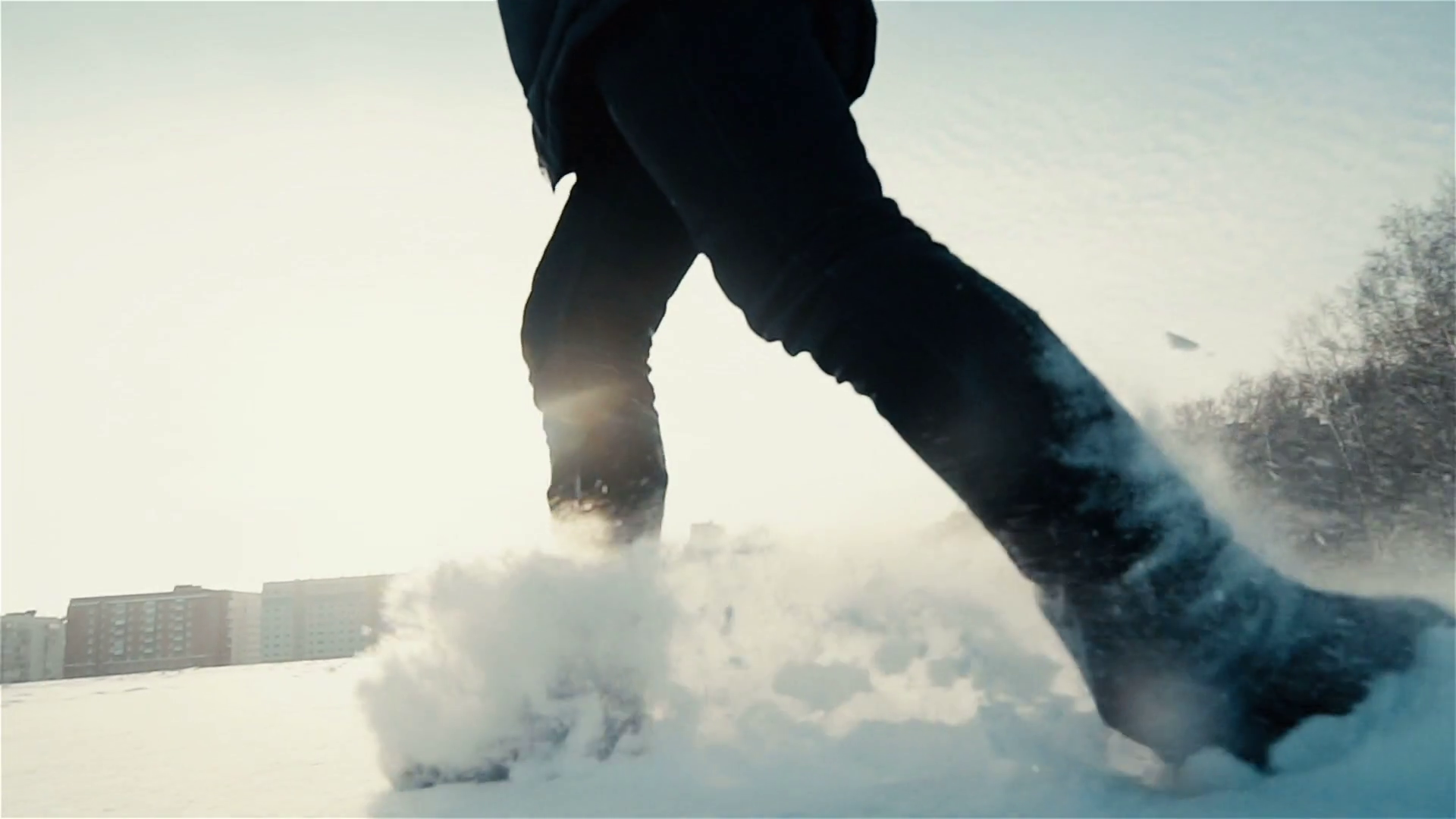 Athlete Woman Is Running During Winter Stock Footage SBV-306128003 ...