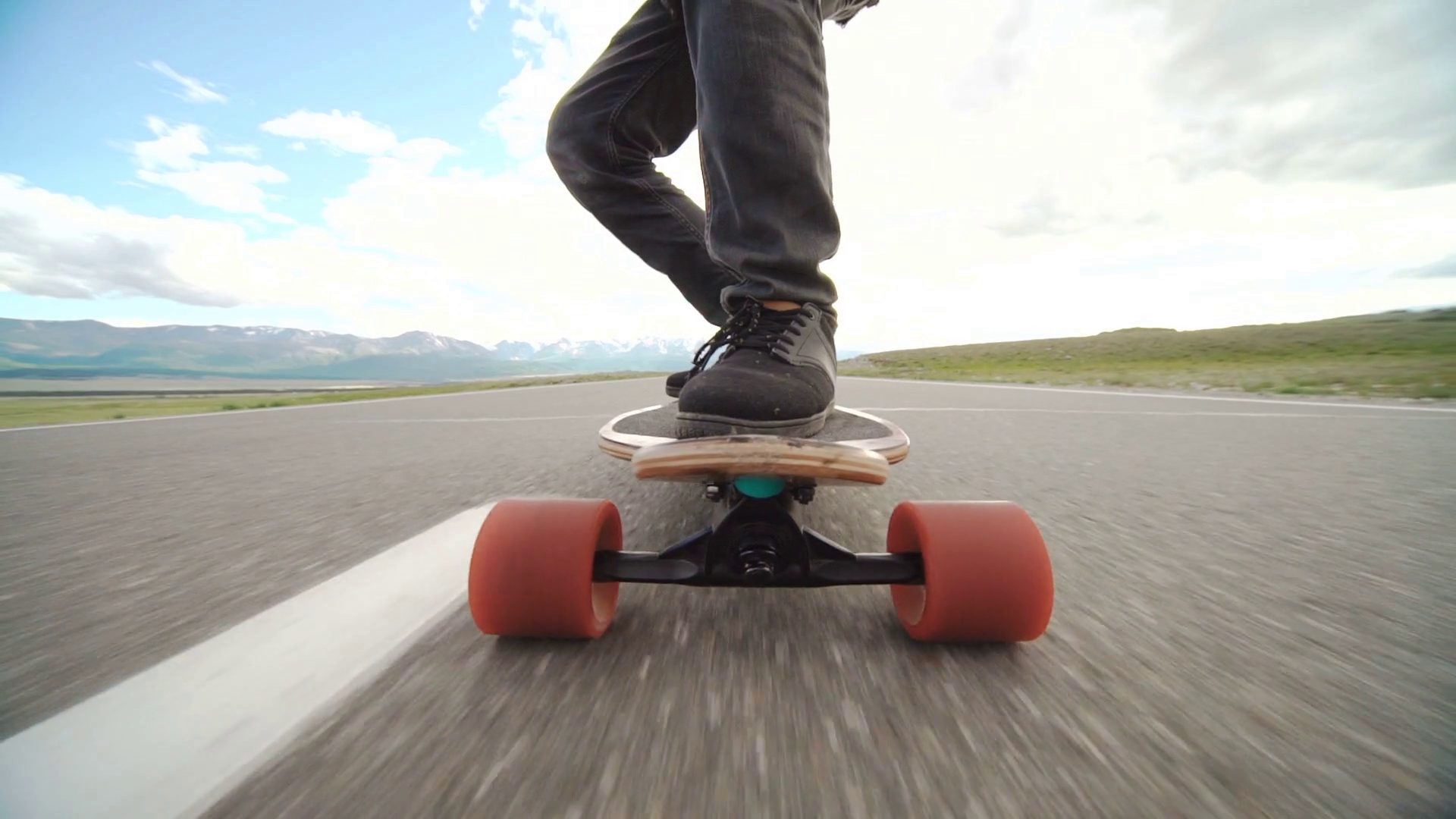 Guy On Longboard Skate Close Up Of Longboard Stock Footage SBV ...