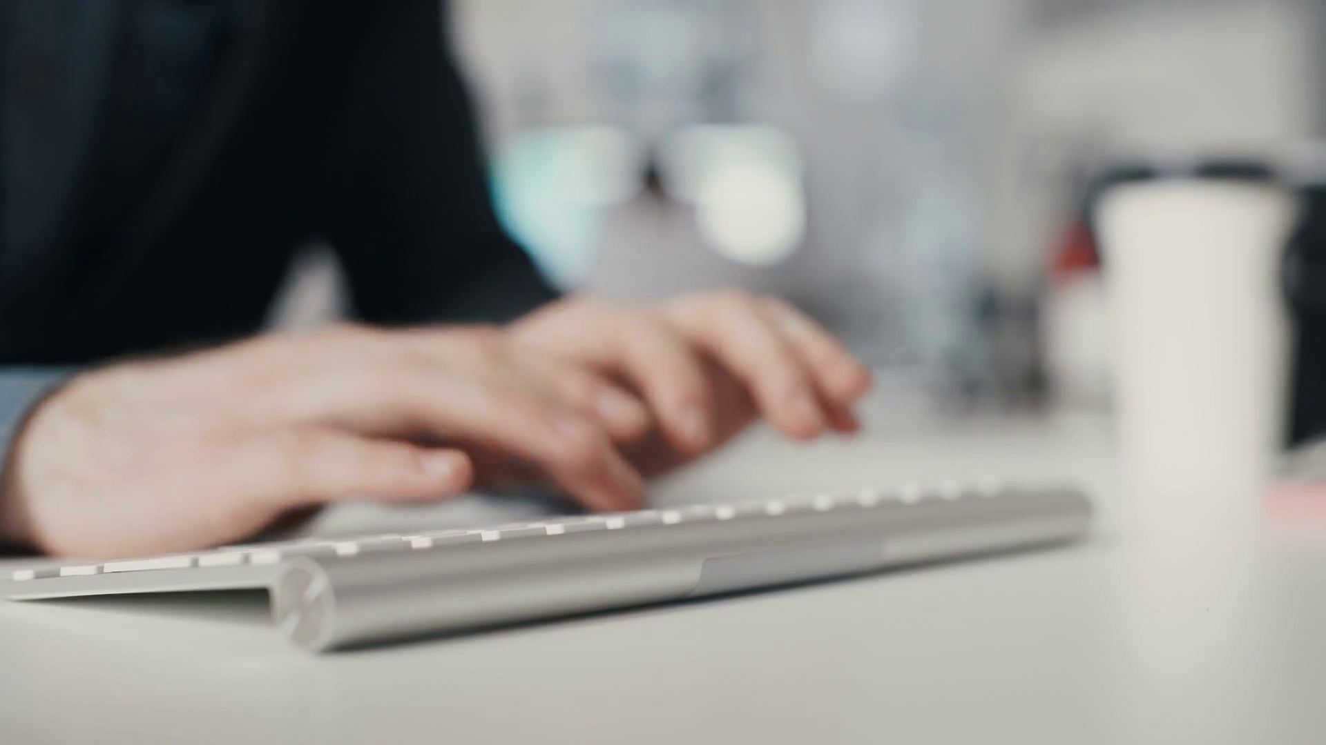 Man Hands Typing On Keyboard Computer Stock Footage SBV-306446899 ...