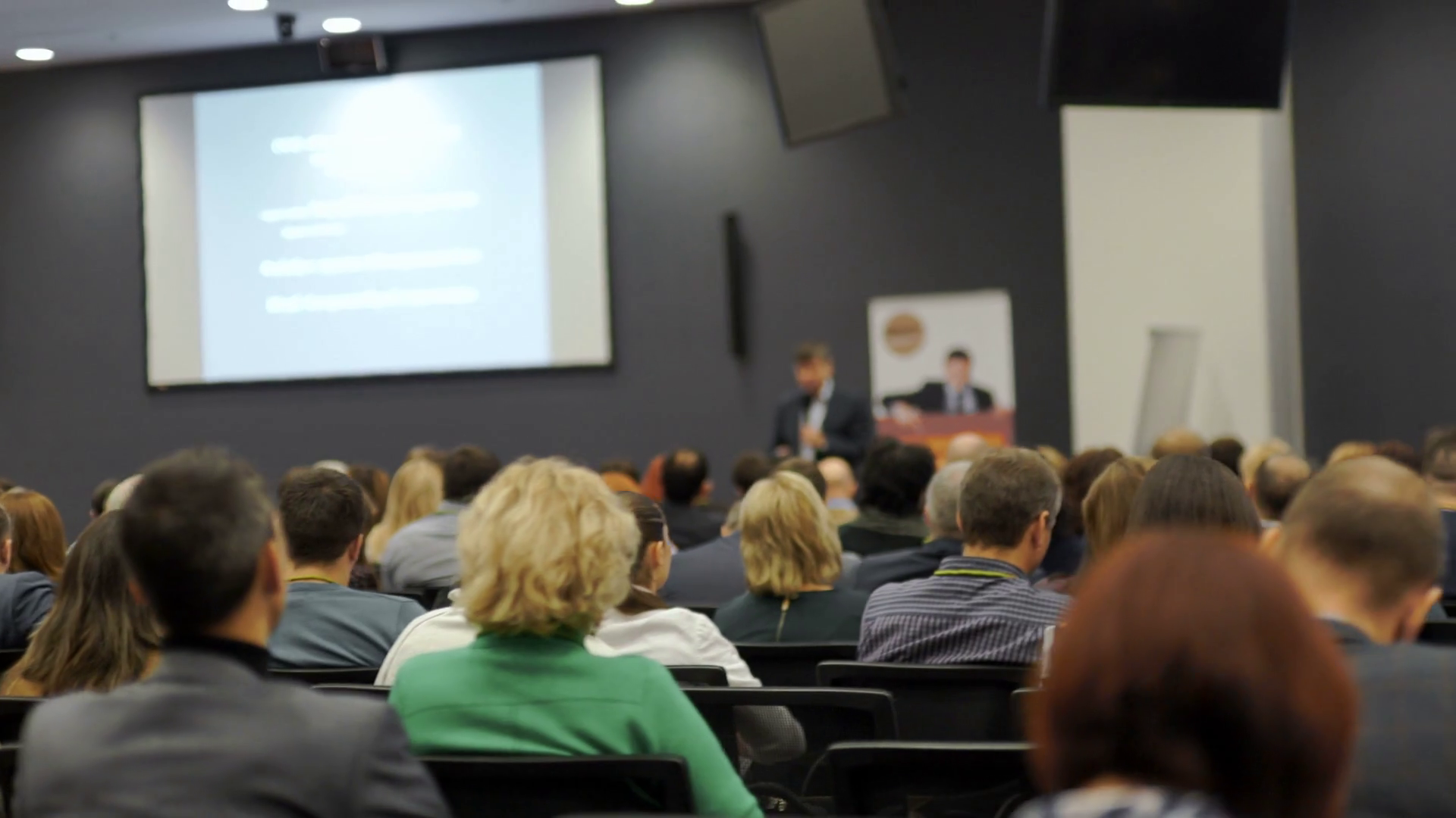 Speaker At Business Conference Presentation Stock Footage SBV-312624012 ...