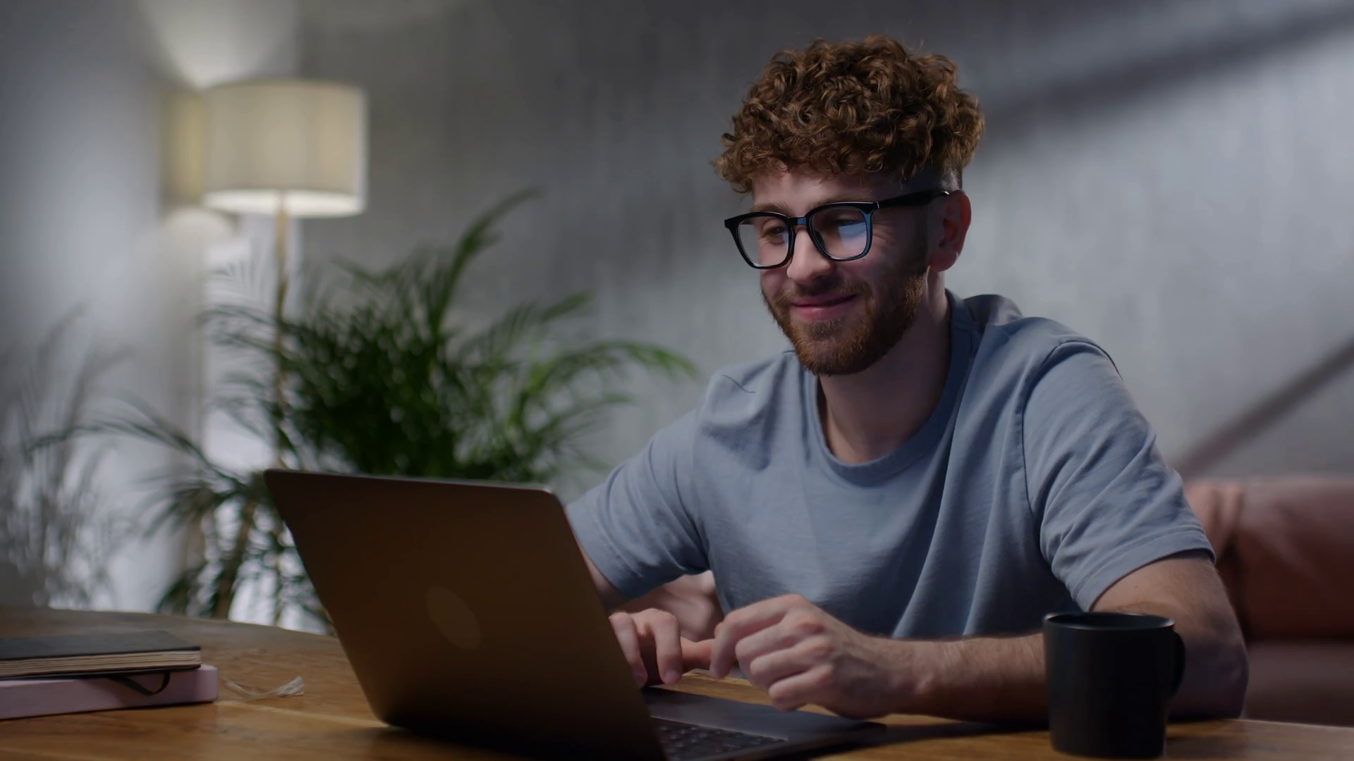 Young Male Freelancer In Eyeglasses Looking Stock Footage SBV-346710296 ...