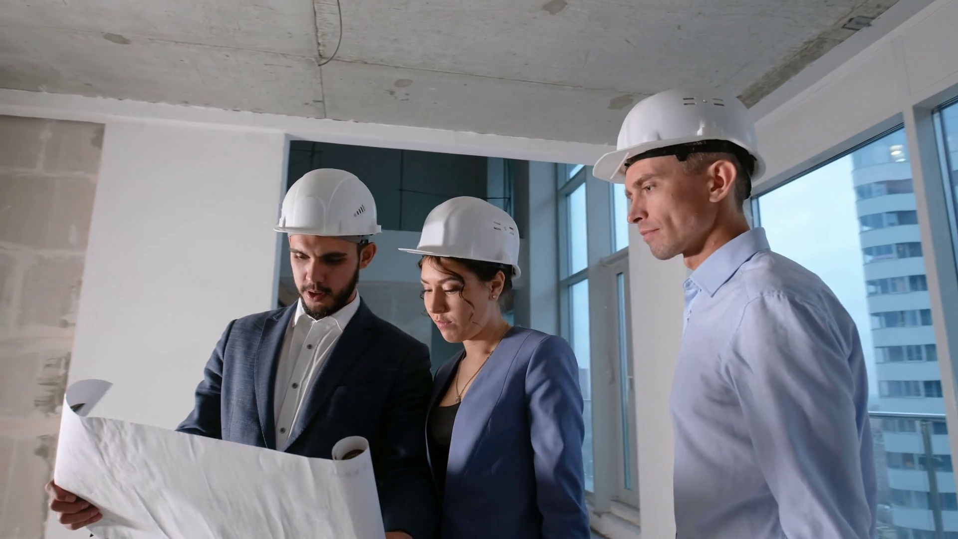 Construction Business Group Of Workers Two Stock Footage SBV-347772353 ...