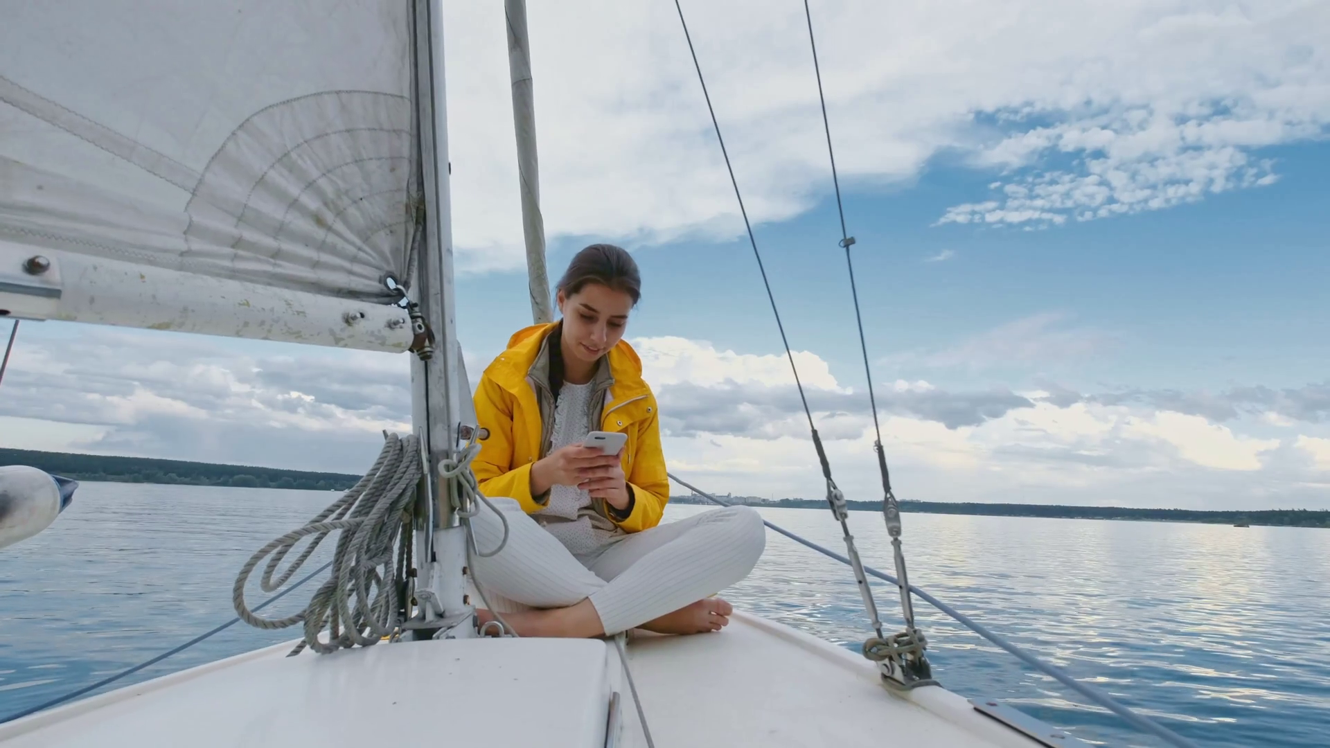 Tourist Girl Scrolling On Smartphone Touch Stock Footage SBV-347780849 ...