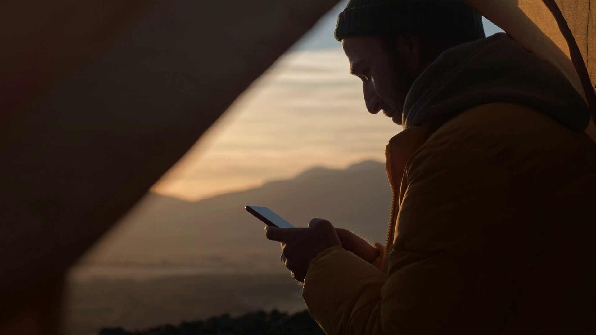 Traveler Male Uses Mobile Phone Sitting In Stock Footage SBV-347781091 ...