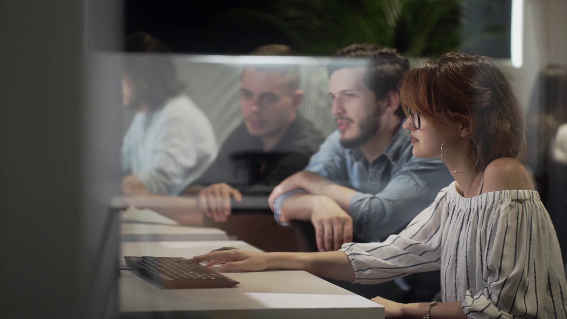 Coworkers Looking At Computer Talking About Stock Footage SBV-347794695 ...