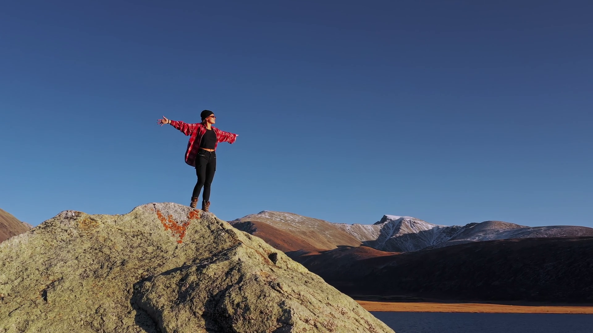 Hiker Woman In Jacket Reaching Destination Stock Footage SBV-348388681 ...