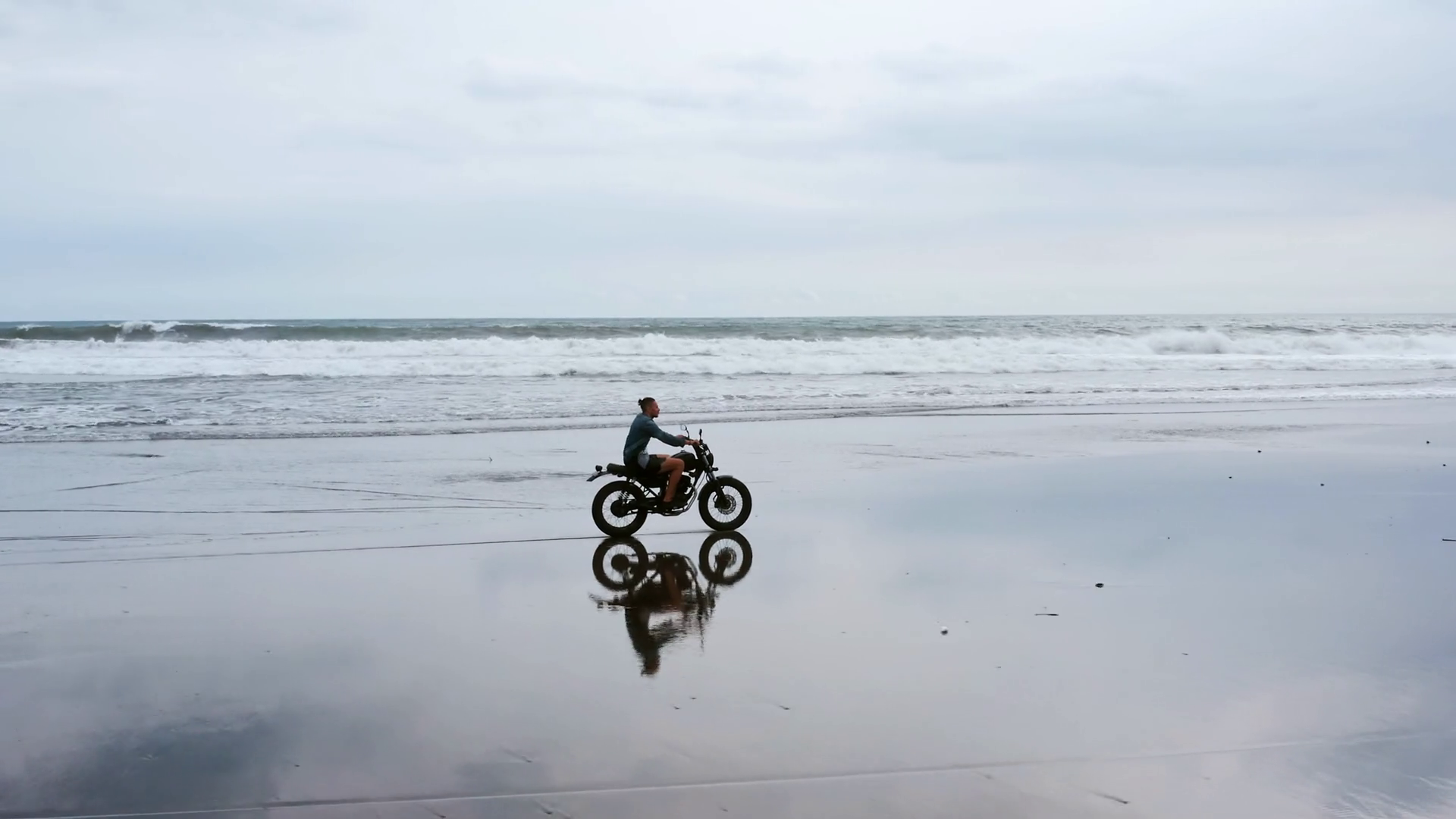 Man Riding Motorcycle On Beach Vintage Stock Footage SBV-335235262 ...