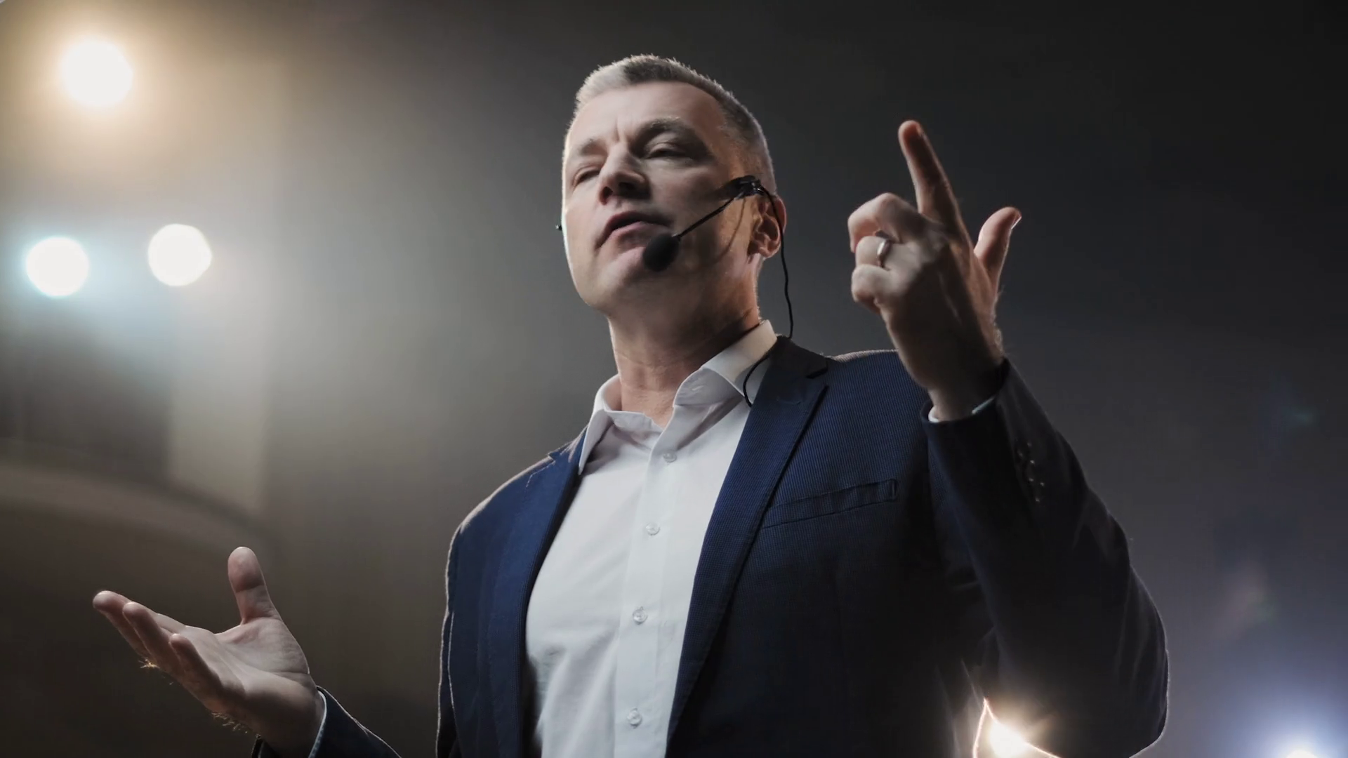 Portrait Of Men Speaking Through Microphone Stock Footage SBV-337994855 ...