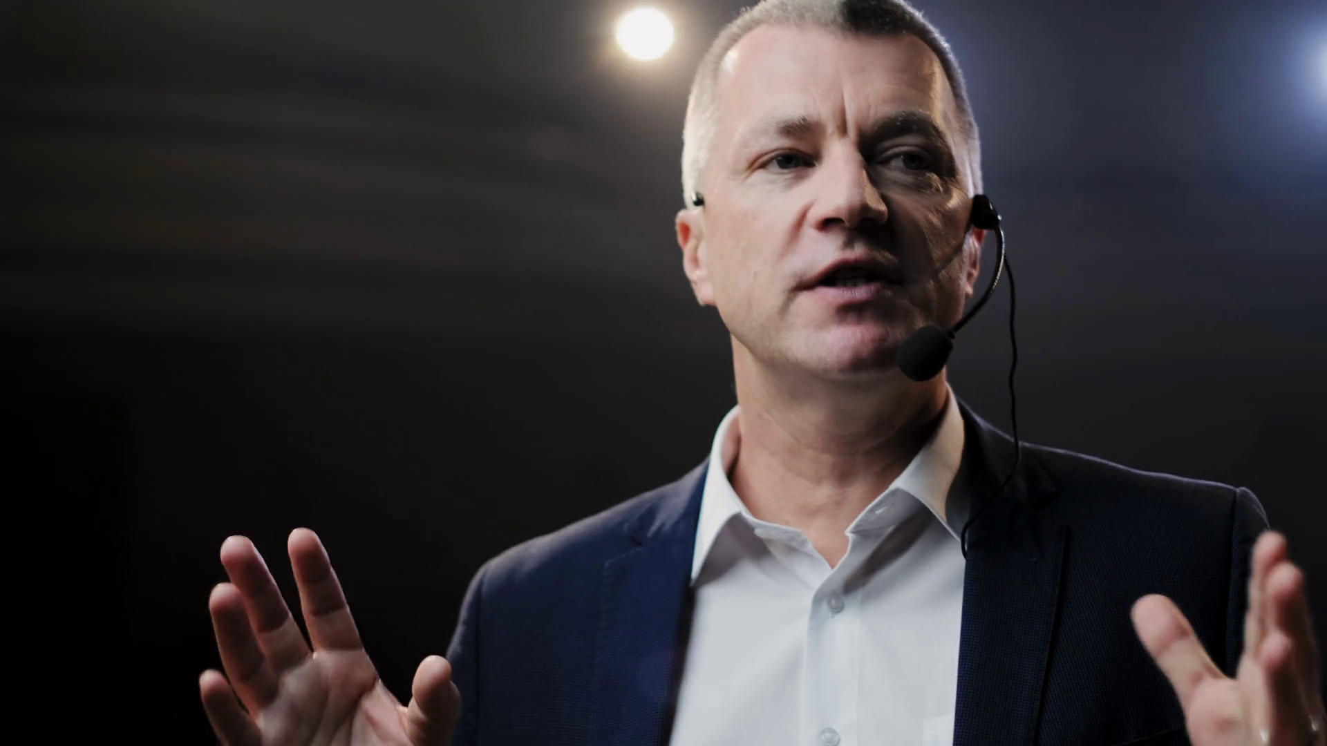 Actors On Stage With Spotlight