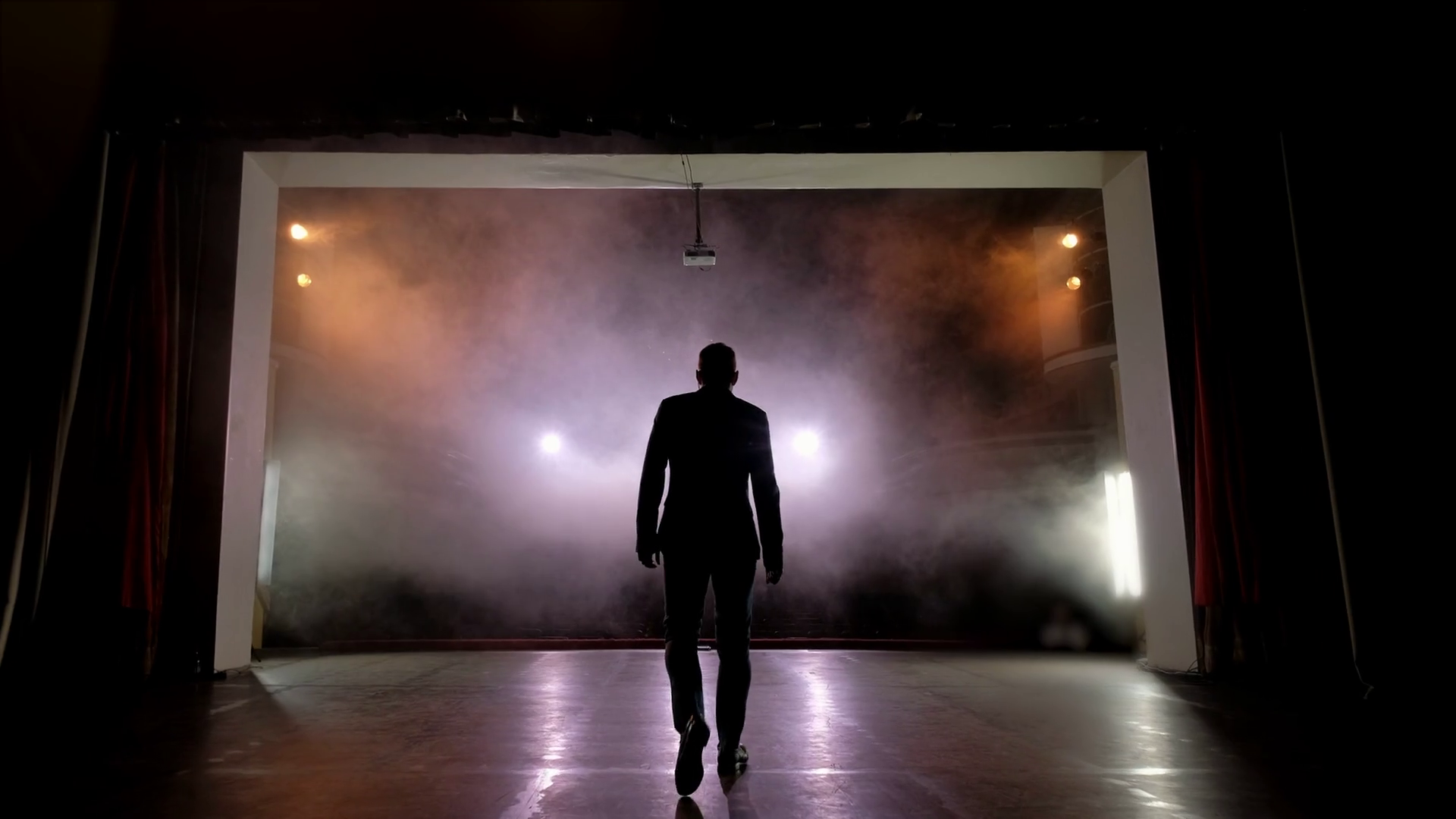 Showman Presents Show Spreading Hands To Stock Footage SBV-325146425 ...