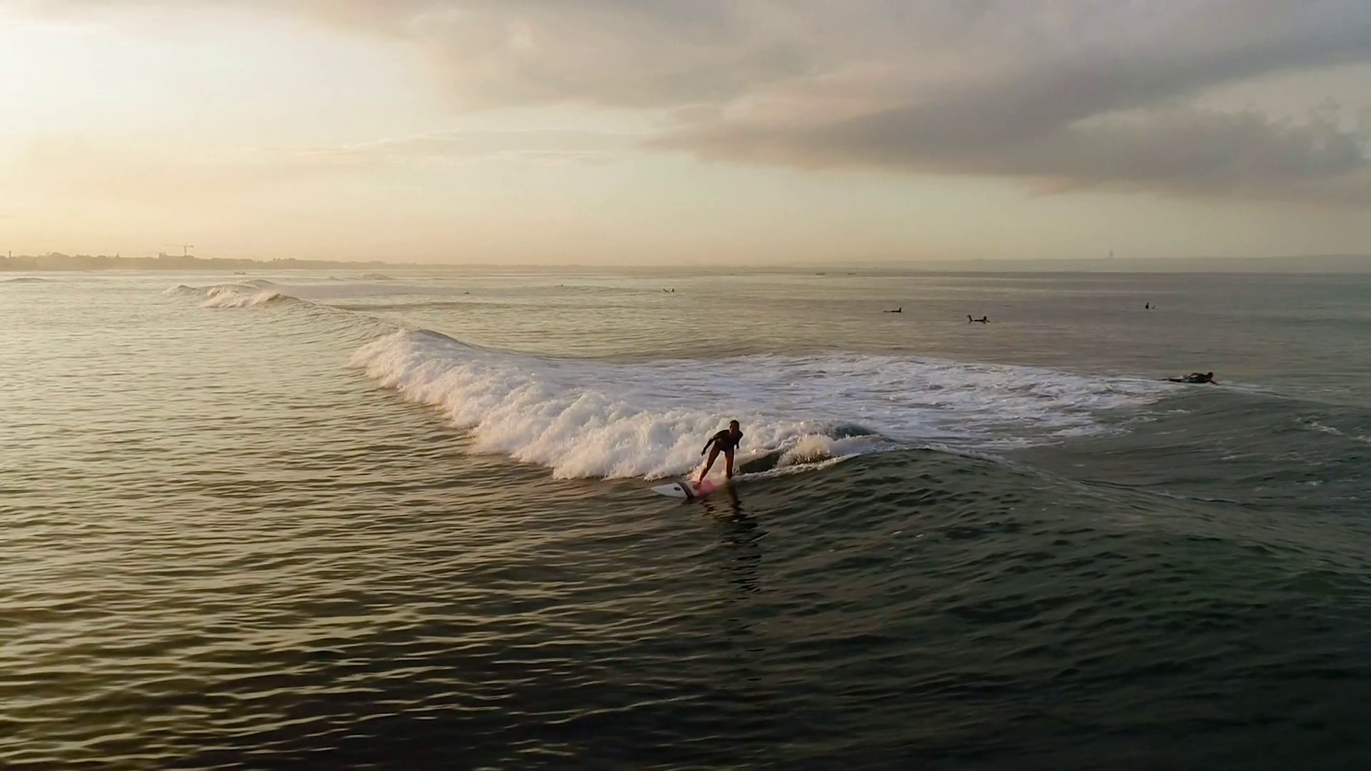 Surfing: Surfer Woman Riding On Blue Waves Stock Footage SBV-322221361 ...