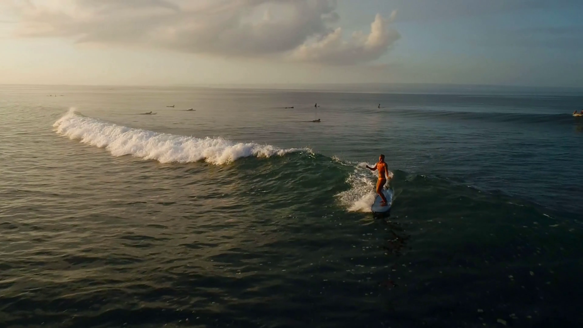 Surfing: Surfer Woman Riding On Blue Waves Stock Footage SBV-322221363 ...