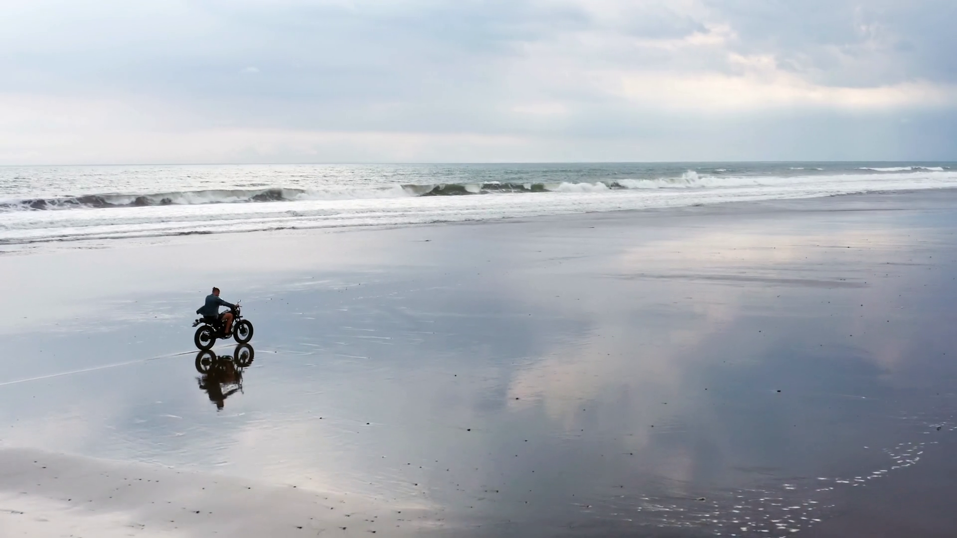 Stylish Man Riding Custom Motorcycle On Stock Footage SBV-335235700 ...