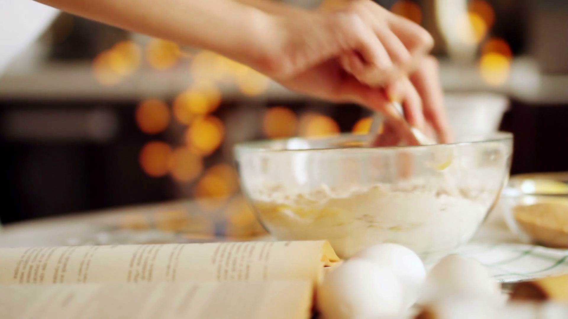 Woman Baking In Kitchen At Home Stock Footage SBV-304655007 - Storyblocks