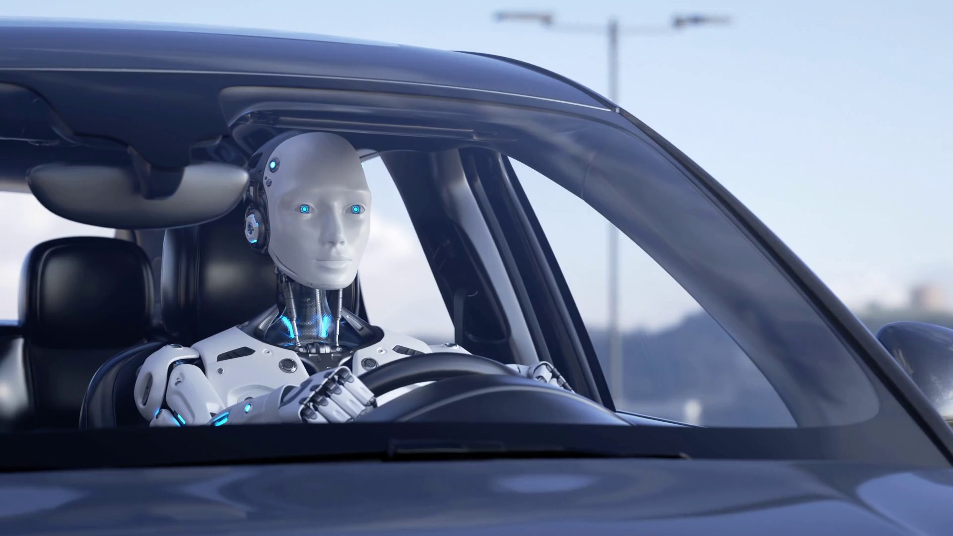 Autopilot Ai Robot Driving Car - Autonomous Stock Motion Graphics SBV ...