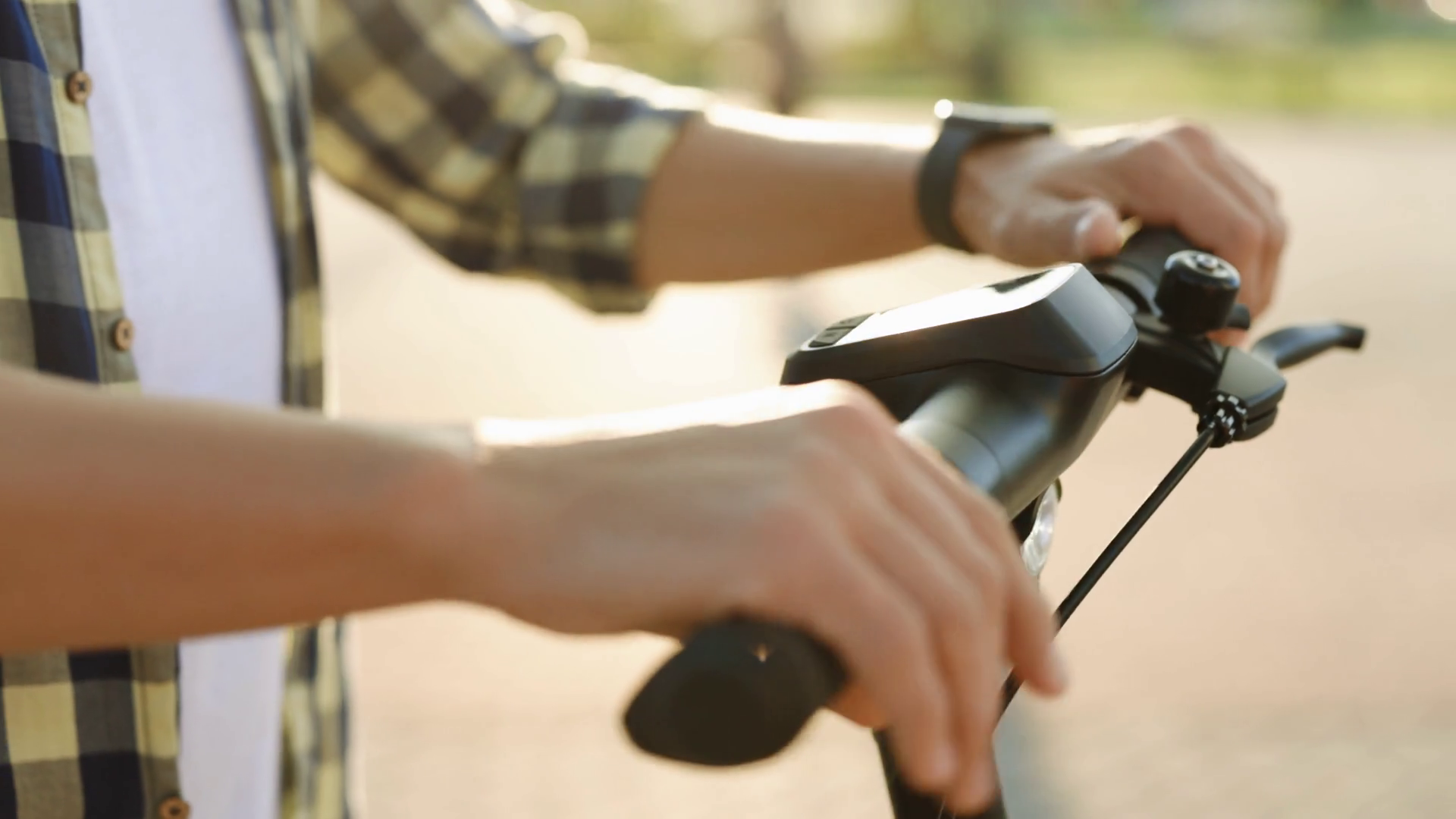 Young Man Is Pushing Start Of Modern Gadget Stock Footage SBV-351905183 ...