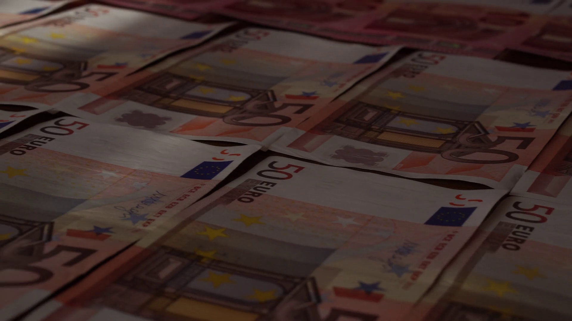 Shot Scattered 50 Euro Stock Footage SBV-310261453 - Storyblocks