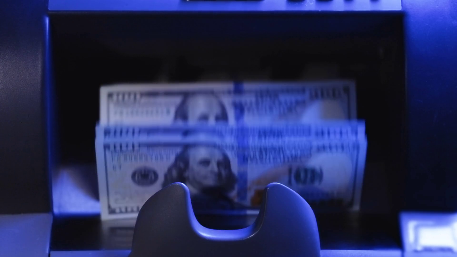 Currency Counting Machine Counting Dollar Stock Footage SBV-347629652 ...