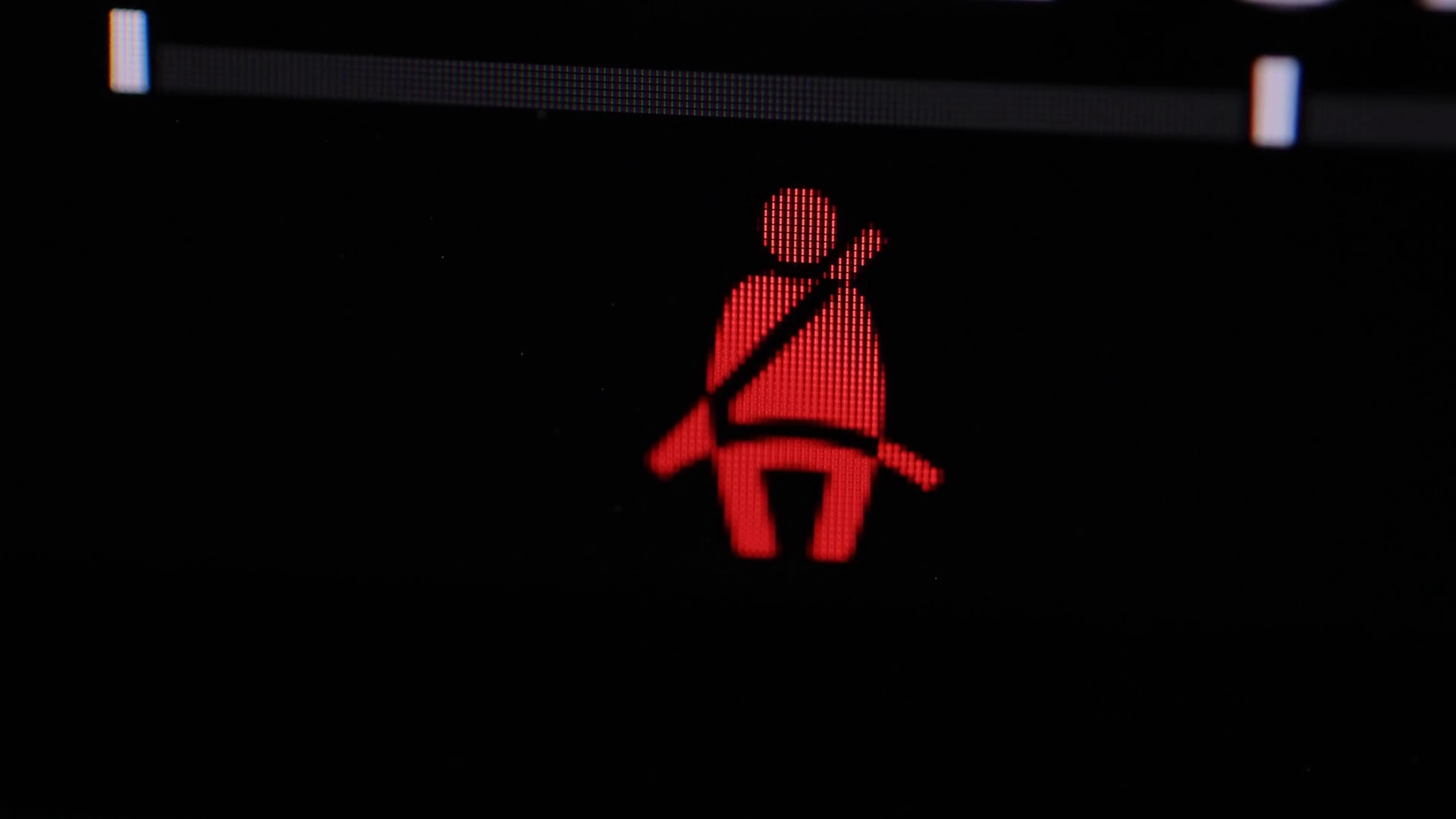 Seat Belt Icon On Car Dashboard Close Up Car Stock Footage SBV ...