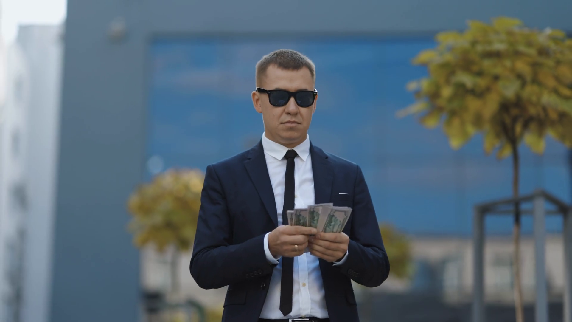 Rich Man In Stylish Suit Wearing Sunglasses Stock Footage SBV-338890880 ...