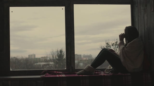 Sad Woman In Dark Room Stock Footage: Royalty-Free Video Clips ...