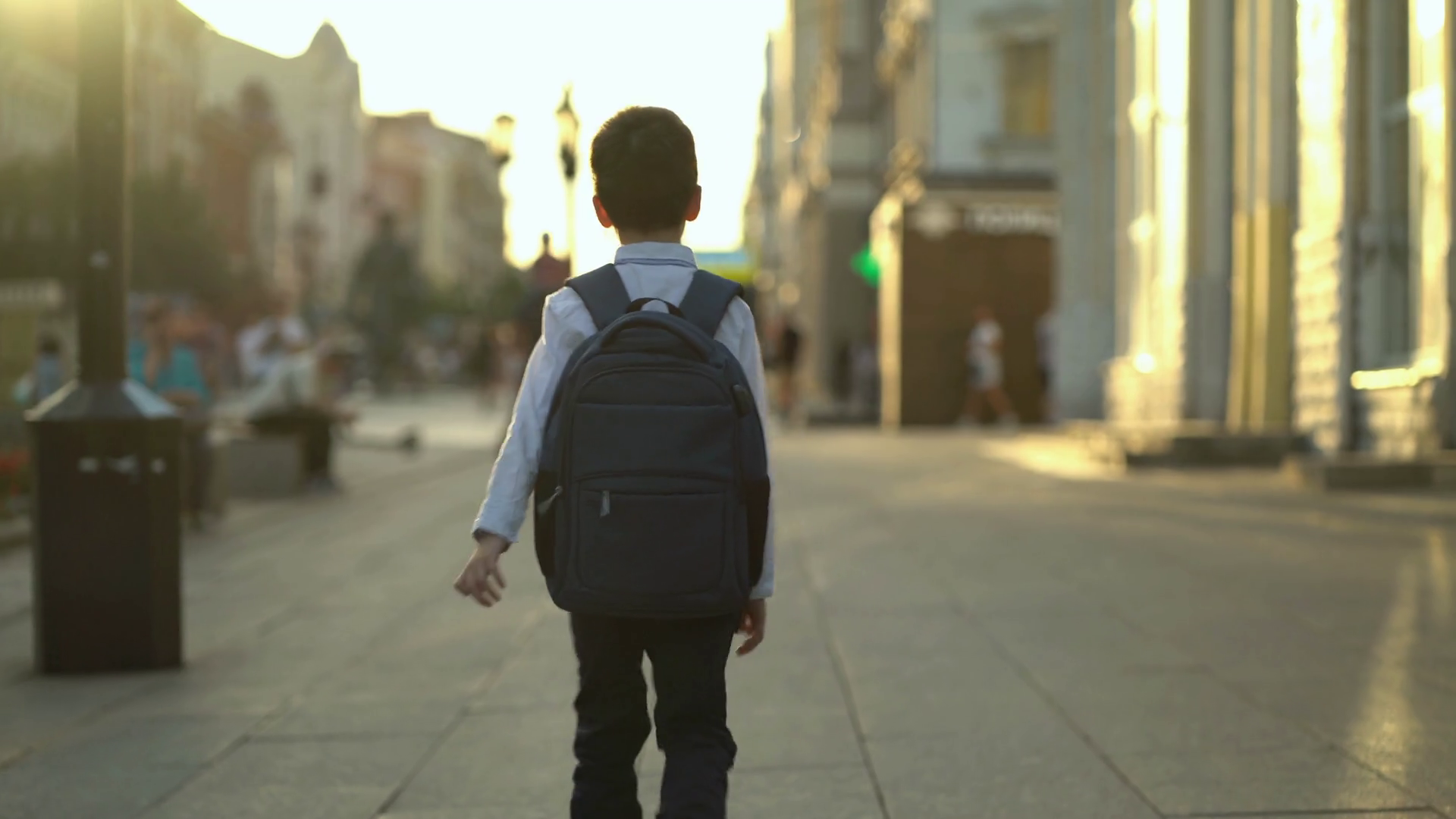 Rear View Of Schoolboy Rushing Home School Stock Footage SBV-347119221 ...