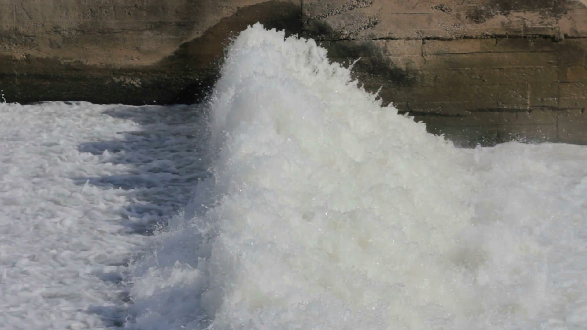 Water Flow Drainage Going Into River Stock Footage SBV-348596485 ...