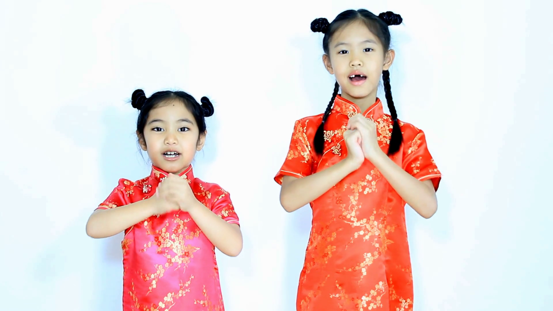 Joyful Asian Children In Traditional Attire Stock Footage SBV-302556063 ...