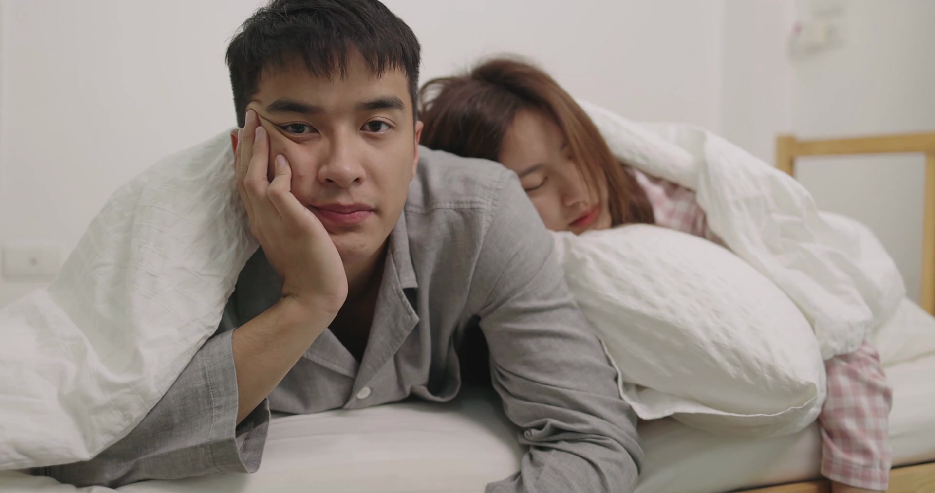 Extremely Bored Frustrated Couple Laying On Stock Footage SBV-338739129 ...