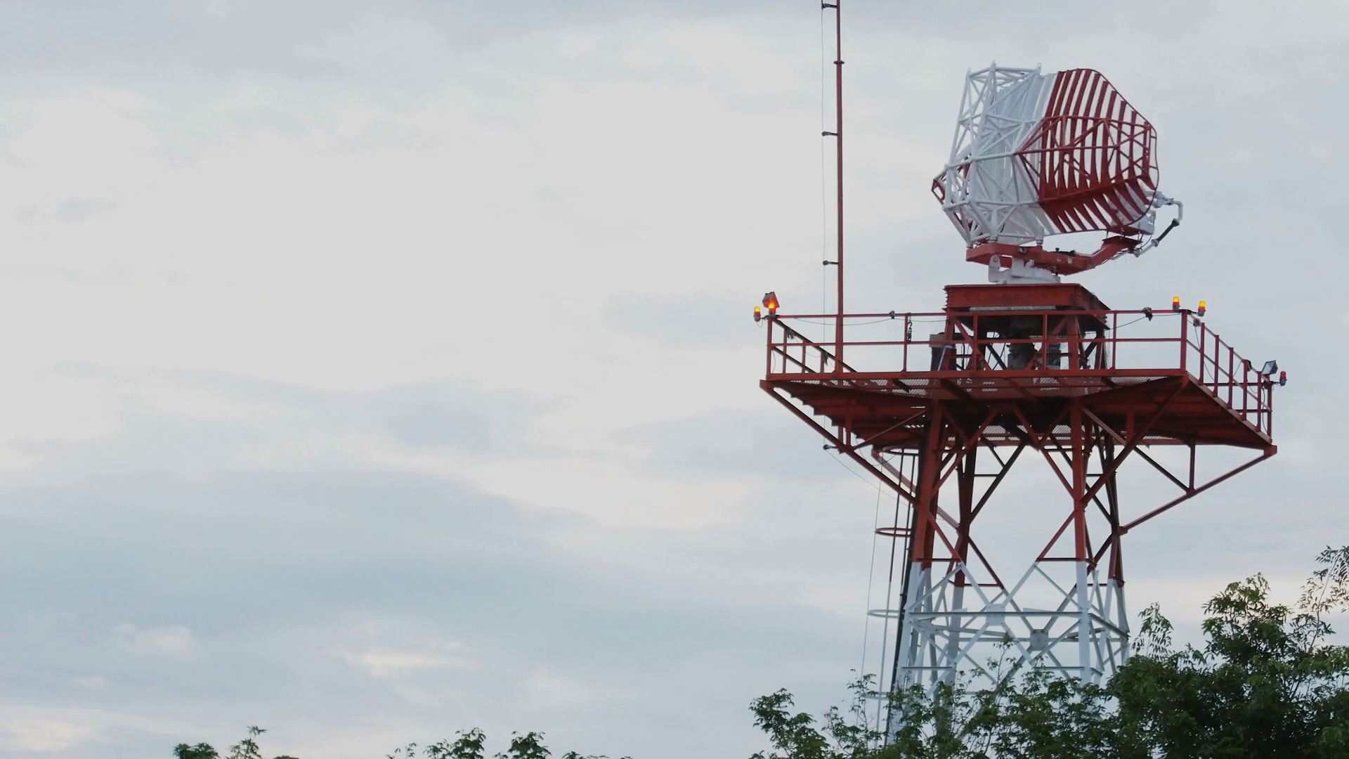 4K Airport radar communication tower plane Stock Video Footage ...