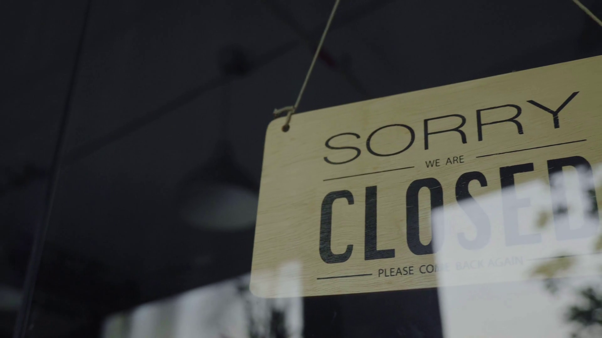 Closed Sign Hanging On Door Front Of Shop Stock Footage SBV-333789101 ...