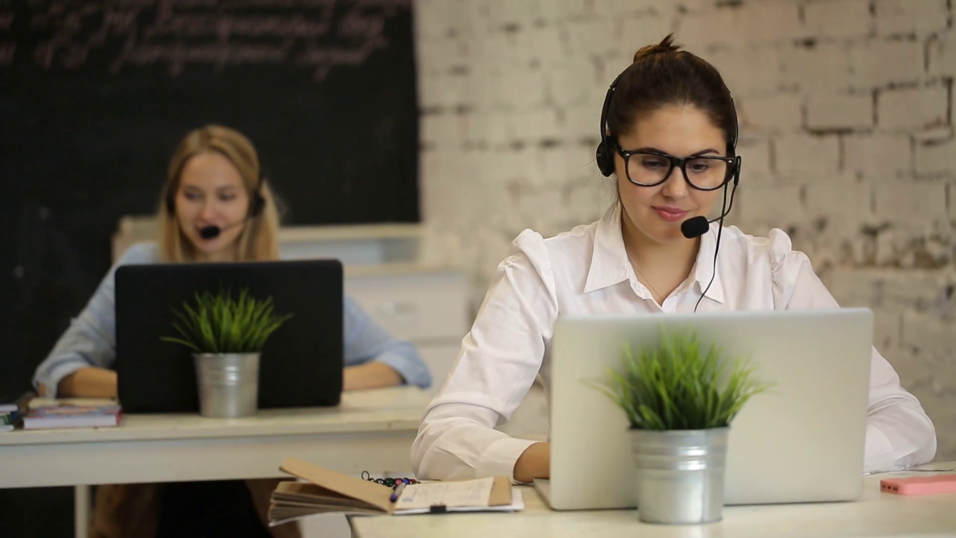 Customer Support Operator Working In Call Stock Footage SBV-306141663 ...