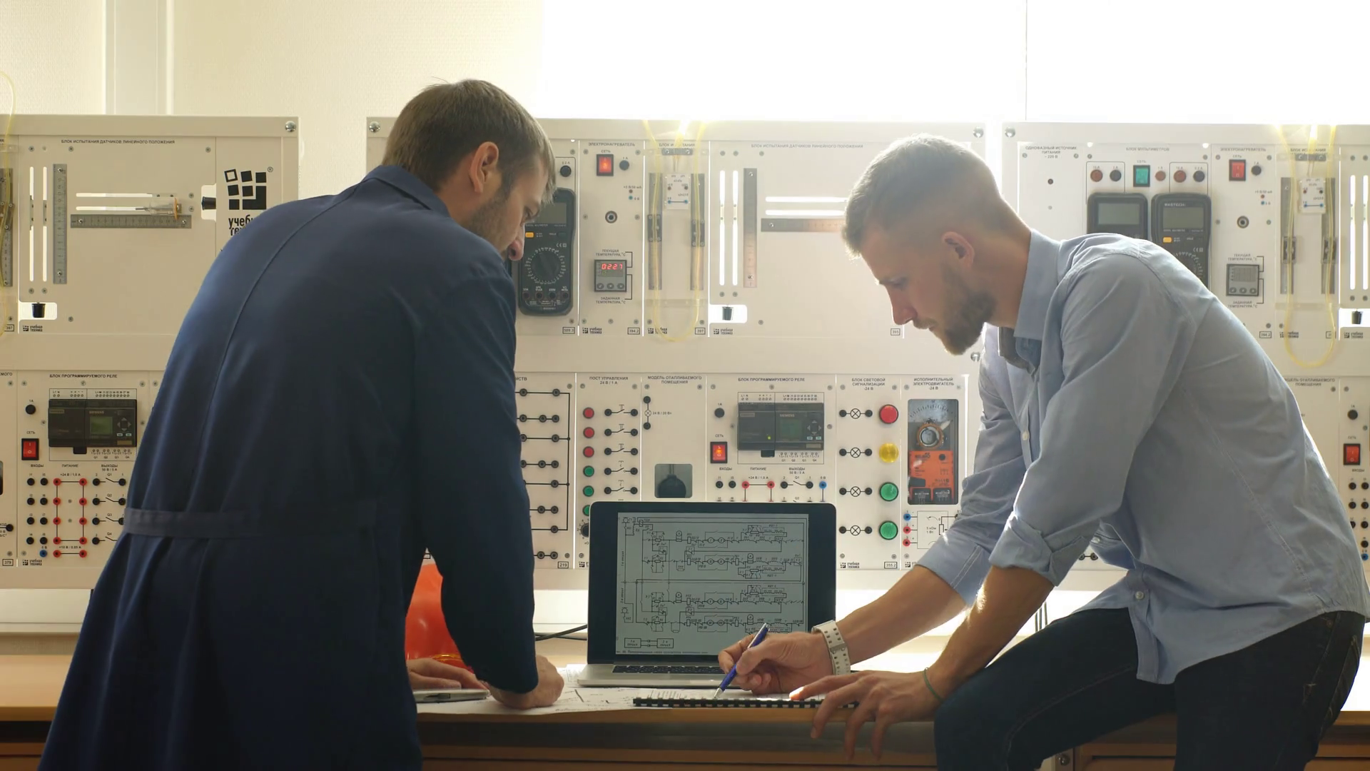 Engineer Foreman Working At Control Room Of Stock Footage SBV-311539818 ...