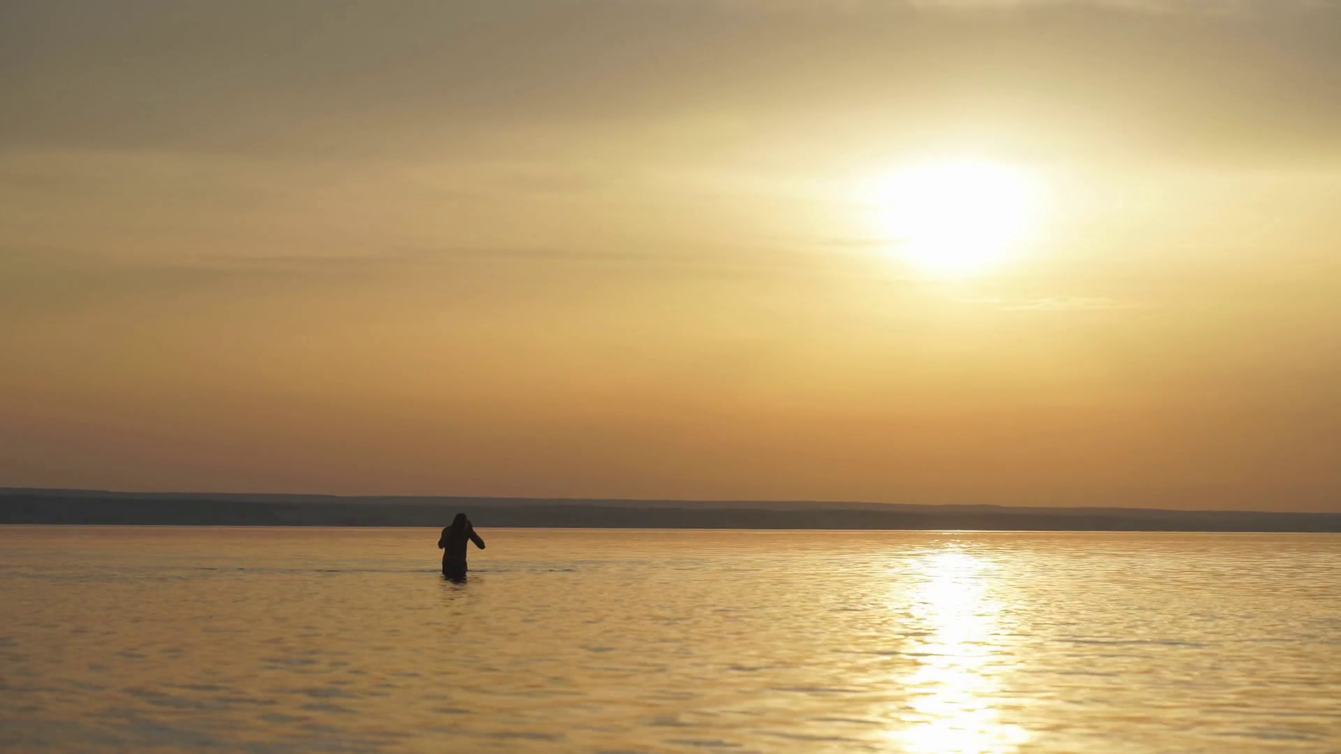 Man In Water On Sea In Sunrise Stock Footage SBV-309634304 - Storyblocks