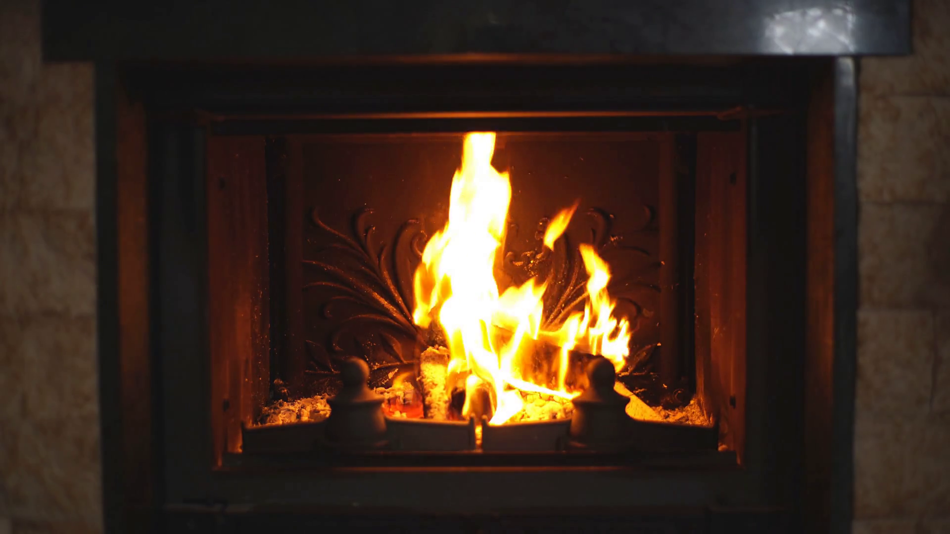 Burning Fireplace Fireplace Piece Of Stock Footage SBV-313463393 ...