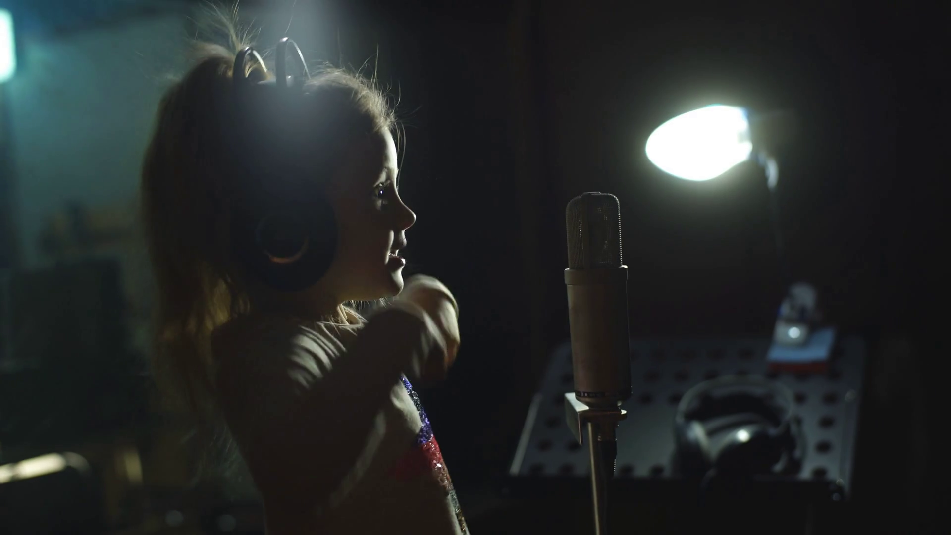 Young Child Singing In Recording Studio Stock Footage SBV-315506590 ...