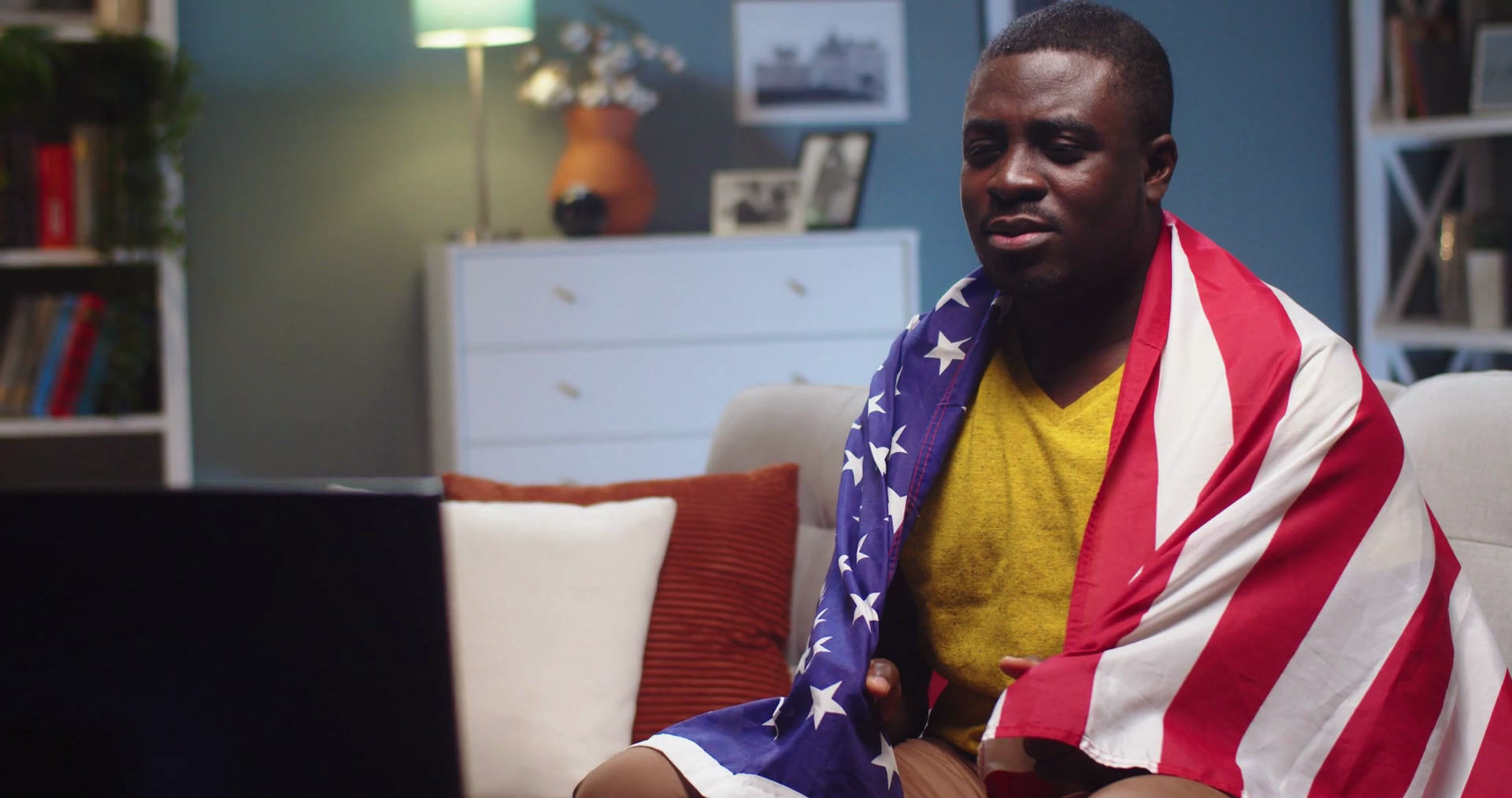 African American Guy Rooting Cheering Stock Footage SBV-348659693 ...