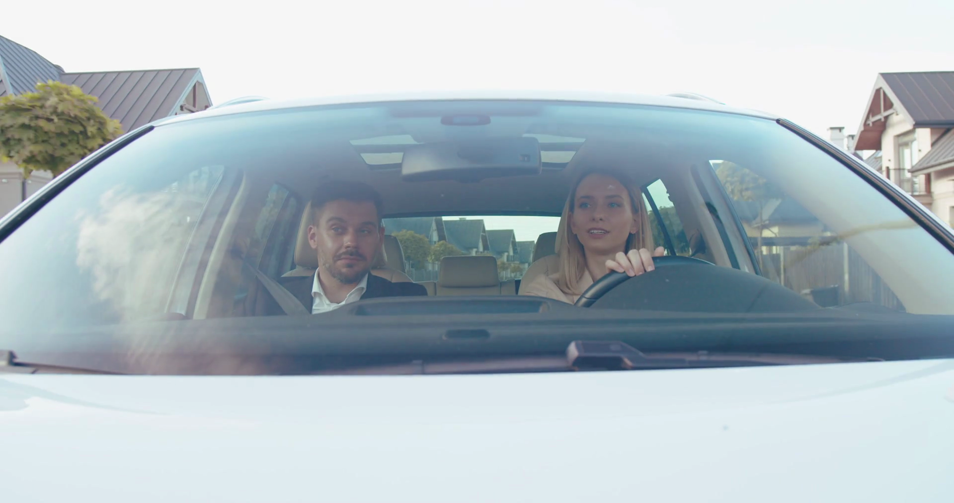 Young Couple Driving Home Returning From Stock Footage SBV-348460442 ...