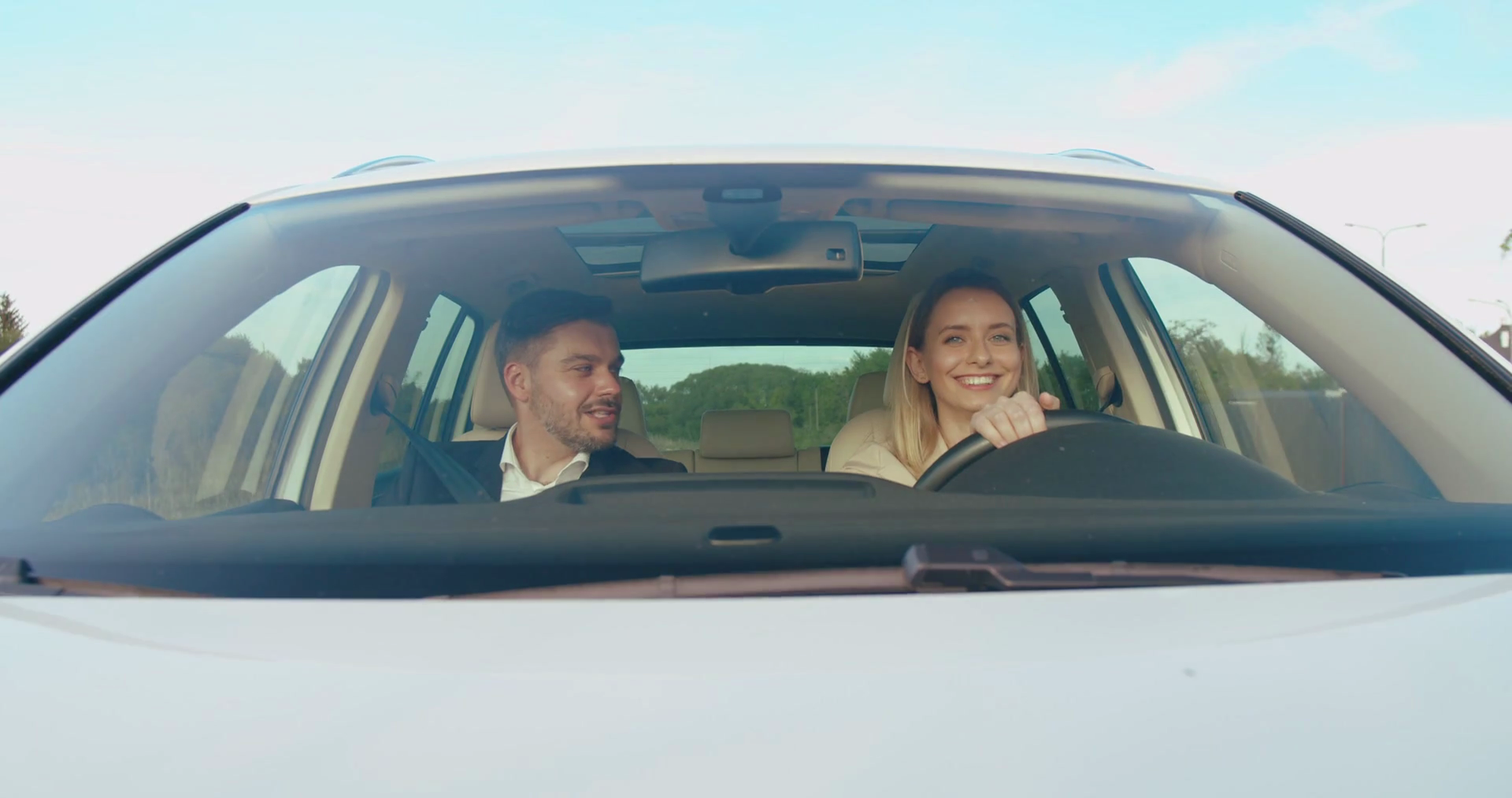 Young Couple Driving Home Returning From Stock Footage SBV-348460446 ...