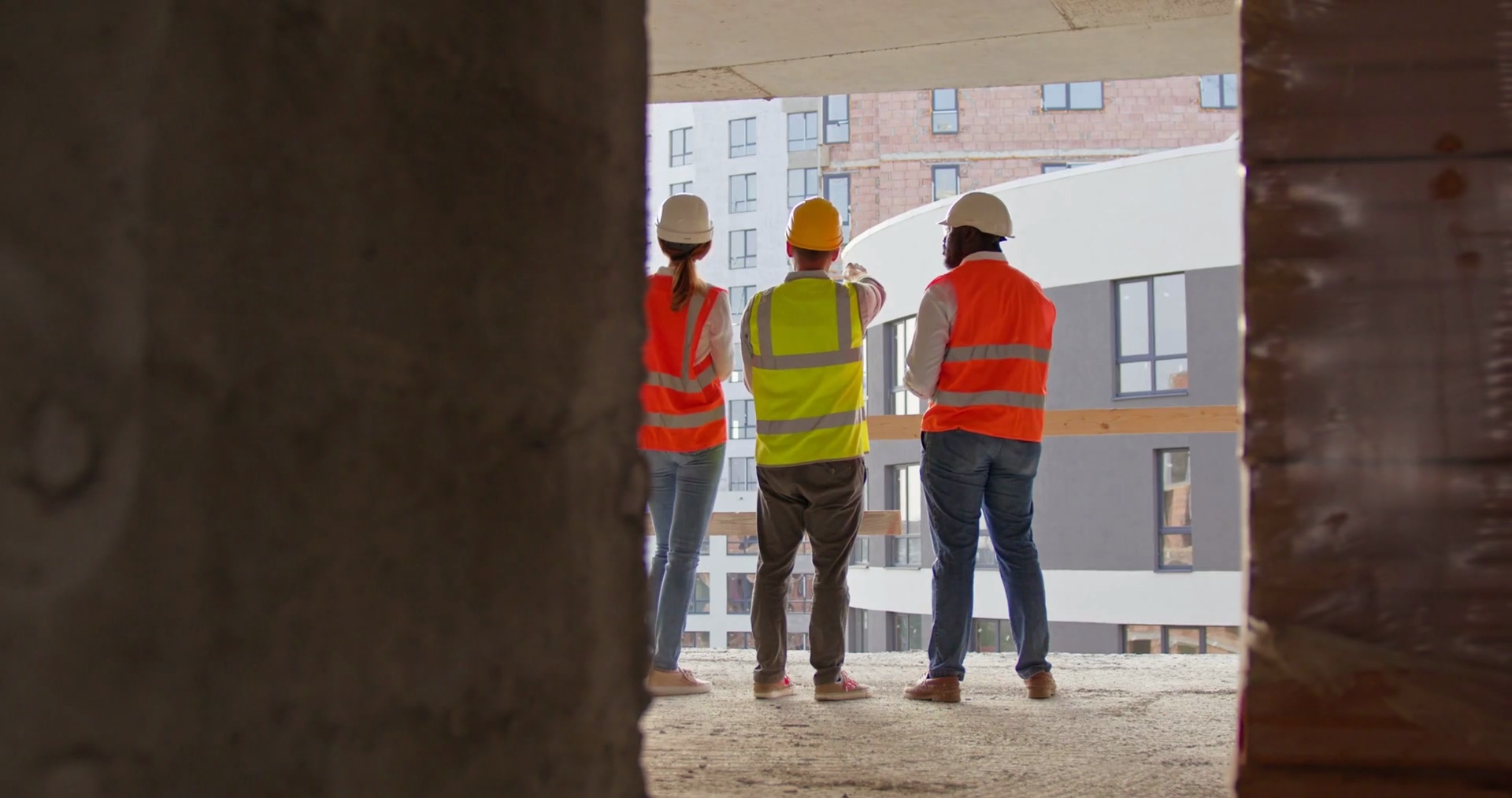 Architect Standing In Construction Site Look Stock Footage SBV ...