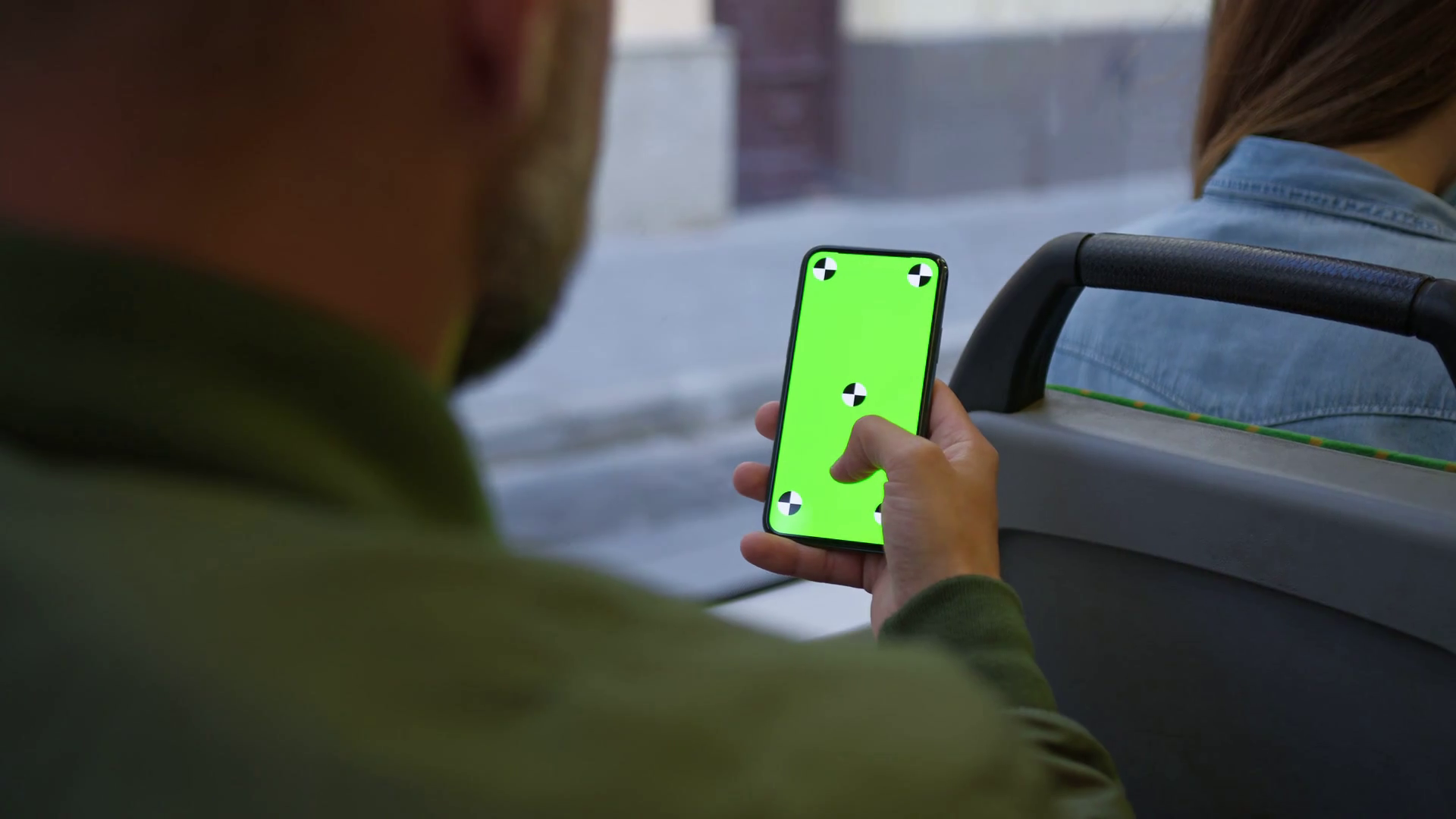 Back View Of Male Hand Holding Smart Phone Stock Footage SBV-347462456 ...