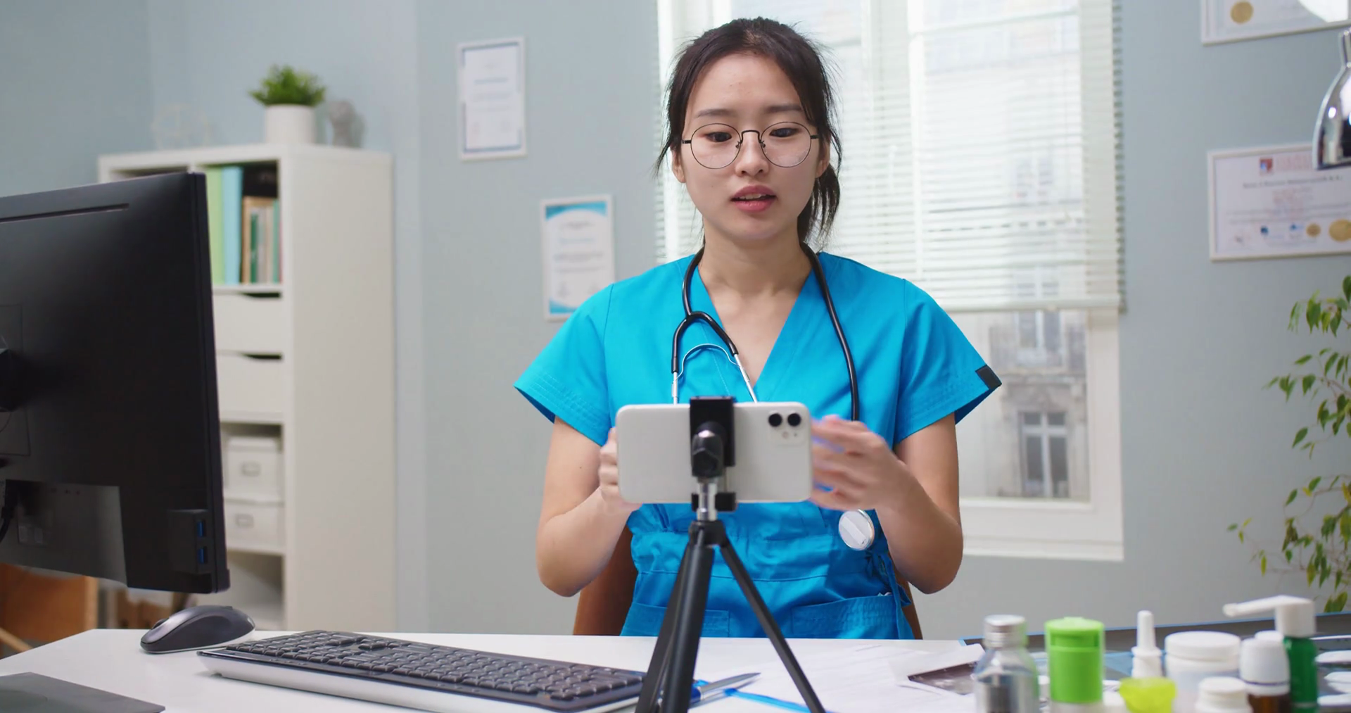 Professional Female Nurse In Uniform Stock Footage SBV-347742332 ...