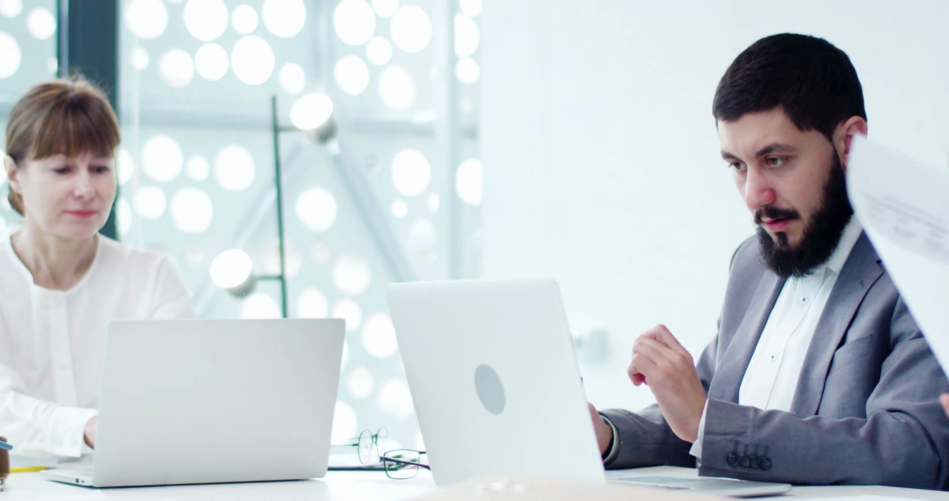 Portrait Of Two Successful Smart People Stock Footage SBV-347696173 ...