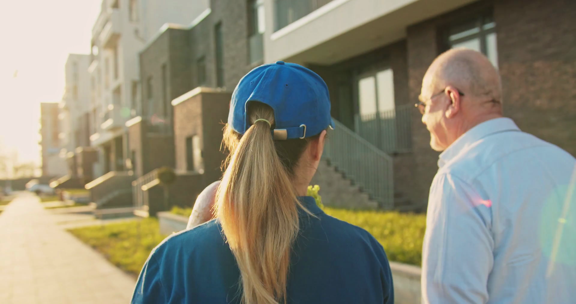 Rear Of Caucasian Young Female Courier In Stock Footage SBV-348498692 ...