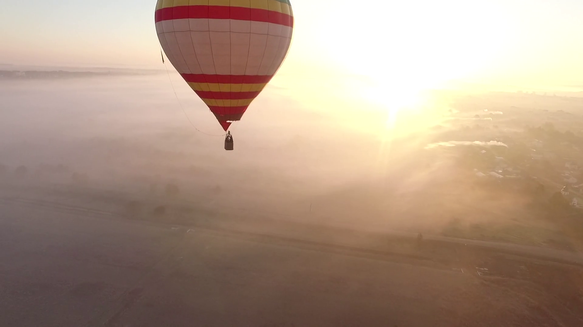 Aerial View Of Hot Air Balloon Drifting Stock Footage SBV-313330235 ...