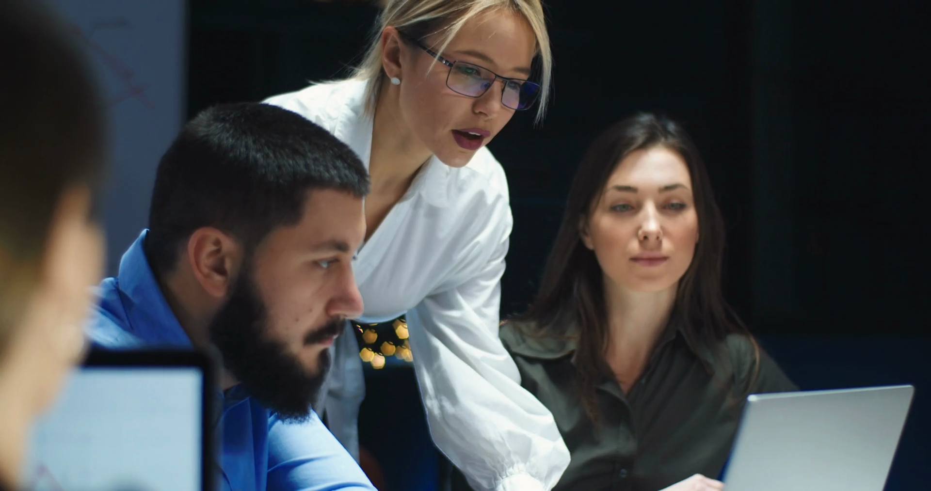 Boss Overseeing Office Work Explaining On Stock Footage SBV-338238264 ...